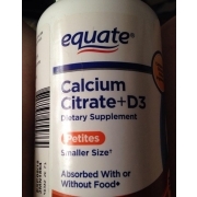 Equate Calcium Citrate +D3, Dietary Supplement: Calories, Nutrition ...