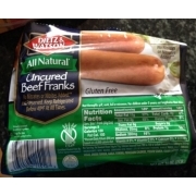 Dietz & Watson All Natural Uncured Beef Franks: Calories, Nutrition ...