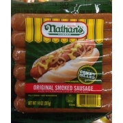 Nathan's Original Smoked Sausage, Made With Premium Cuts Of Pork & Beef ...