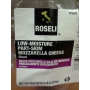 Roseli Low-Moisture Part-Skim Mozzarella Cheese, Diced: Calories ...