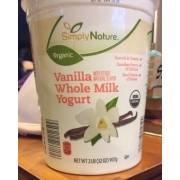 Simply Nature Organic Vanilla Whole Milk Yogurt: Calories, Nutrition ...