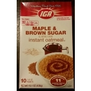 IGA Instant Oatmeal, Maple & Brown Sugar: Calories, Nutrition Analysis ...