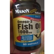 Mason Omega 3 Fish Oil, Dietary Supplement: Calories, Nutrition ...