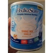 Abbott PediaSure, Shake Mix Vanilla Artificial Flavor: Calories ...