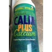 Natural Vitality Calm Plus Calcium, Dietary Supplement: Calories ...