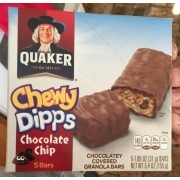 Quaker Chewy Dipps, Chocolate Chip, Chocolatey Covered Granola Bars ...