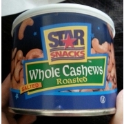 Star Snacks Cashews, Whole, Salted, Roasted: Calories, Nutrition ...