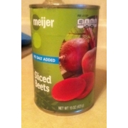 Meijer Beets, No Salt Added, Sliced, Canned: Calories, Nutrition ...