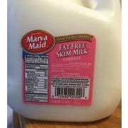 Marva Maid Fat Free Skim Milk, Vitamin A & D: Calories, Nutrition ...