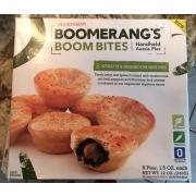 Boomerang's Boom Bites, Spinach & Mushroom Mini Pies: Calories ...
