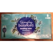 Simply Balanced Sparkling Water, Blueberry: Calories, Nutrition ...