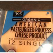 User added: 365, American Pasteurized Process Cheese Product: Calories ...