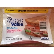 Great Value Cooked Ham, Water Added: Calories, Nutrition Analysis ...