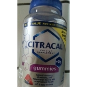 Citracal Calcium Supplement, Gummies: Calories, Nutrition Analysis ...
