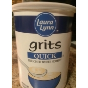 Laura Lynn Grits, Quick, Enriched White Hominy: Calories, Nutrition Analysis & More | Fooducate