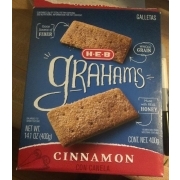 H-E-B Grahams, Cinnamon, Whole Grain, Made With Real Honey: Calories ...
