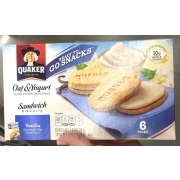 Quaker Sandwich Biscuits, Oat & Yogurt, Vanilla: Calories, Nutrition ...
