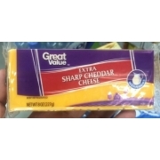 Great Value Extra Sharp Cheddar Cheese: Calories, Nutrition Analysis ...
