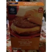 Kroger Croissant, Sausage, Egg & Cheese, Breakfast Sandwich: Calories ...