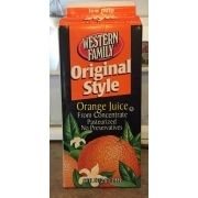 Western Family Juice From Concentrate, Orange, Original Style: Calories ...