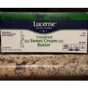 Lucerne Dairy Farms, Unsalted Sweet Cream Butter: Calories, Nutrition ...