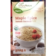 Simply Nature Organic Maple Spice Instant Oatmeal: Calories, Nutrition ...