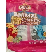 Grace Snacks Animal Extra Crackers Iced Vanilla Flavor: Calories ...