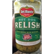 Del Monte Hot Dog, relish, Pickle Relish With Mustard: Calories ...