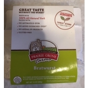 Prairie Grove Farms Bratwurst: Calories, Nutrition Analysis & More ...