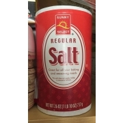 Sunny Select Regular Salt: Calories, Nutrition Analysis & More | Fooducate