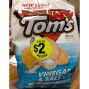 Tom's Potato Chips, Vinegar And Salt: Calories, Nutrition Analysis ...