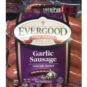 Evergood Fine Foods Sausage, Garlic: Calories, Nutrition Analysis ...