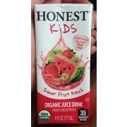 Honest Kids Super Fruit Punch, Organic Juice Drink: Calories, Nutrition ...