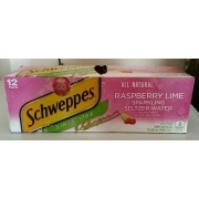 Schweppes All Natural Raspberry Lime Sparkling Seltzer Water: Calories ...