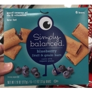 Simply Balanced Blueberry Fruit And Grain Bars: Calories, Nutrition ...