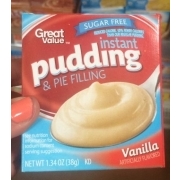 Great Value Instant Pudding & Pie Filling, Vanilla Flavored: Calories ...