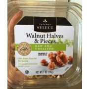 Safeway Select Walnut Halves And Pieces, Raw And Unsalted: Calories ...