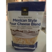 Clover Valley Fancy Shredded Mexican Style Four Cheese Blend: Calories ...