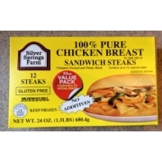 Silver Springs Farm 100% Pure Chicken Breast With Rib Meat, Sandwich ...