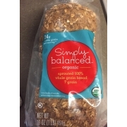 Simply Balanced Organic Sprouted 100% Whole Grain Bread: Calories ...