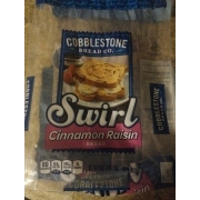 Cobblestone Bread Co Swirl Cinnamon Raisin Bread: Calories, Nutrition ...