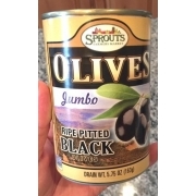 Sprouts Farmers Market Jumbo Ripe Pitted Black Olives: Calories ...