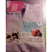 180 Snacks Almond Pops With Cranberries: Calories, Nutrition Analysis ...