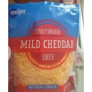 Meijer Cheese, Mild Cheddar, Finely Shredded: Calories, Nutrition ...