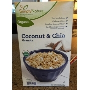 Simply Nature Organic Coconut And Chia Granola: Calories, Nutrition ...