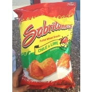 Sabritones Puffed Wheat Snacks, Chile And Lime: Calories, Nutrition ...