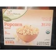 Simply Nature Organic Popcorn Butter: Calories, Nutrition Analysis ...