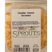 Sprouts Farmers Market Cheddar Cheese Shredded: Calories, Nutrition ...