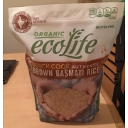Organic Eco Life Quick Cook Authentic Brown Basmati Rice: Calories ...