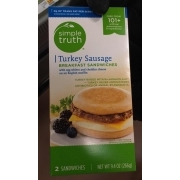 Simple Truth Turkey Sausage Breakfast Sandwiches: Calories, Nutrition ...